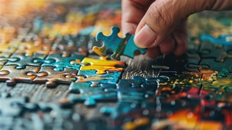 Premium Photo A Jigsaw Puzzle With One Piece Being Placed Symbolizing Assistance In Completing