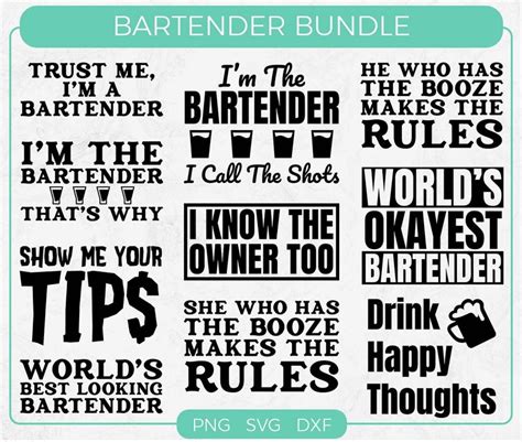 Bartender Svg Bundle Bar Svg Server Svg Bartender Sayings Etsy Canada