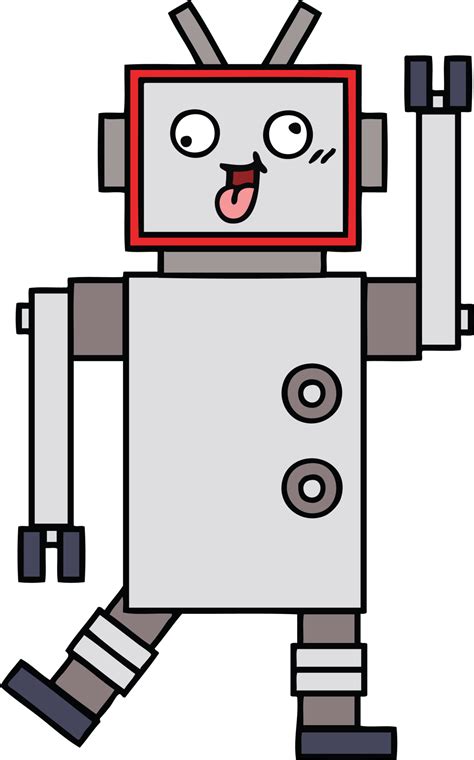Cute Cartoon Crazy Robot 36458017 Png