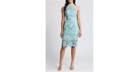 Eliza J Cutout Lace Sheath Cocktail Dress In Blue Lyst