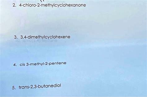 Draw The Structure Of The Following Molecules
