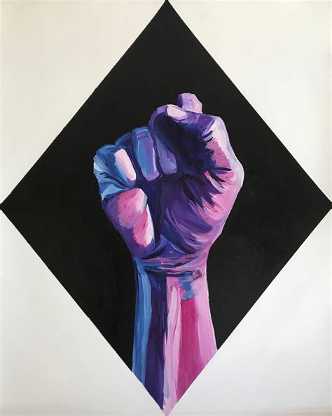 Resist Fist Print Bisexual Pride Colors Resist Fist Etsy
