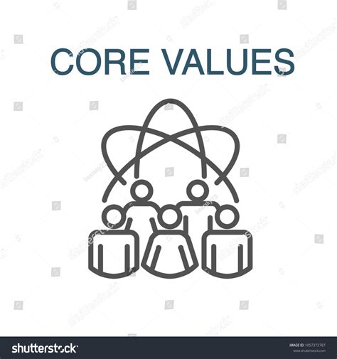 Core Values Outline Icon W Person Stock Vector Royalty Free