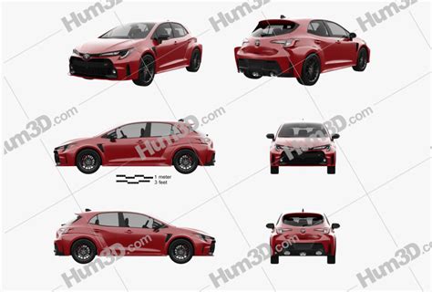 Toyota Corolla GR Hatchback 2022 Blueprint Template 3DModels
