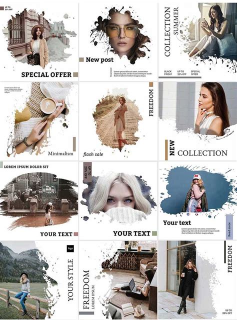 Готовые шаблоны для профиля инстаграм и хайлатс Шаблоны Неоновый стиль Редакционная фотография