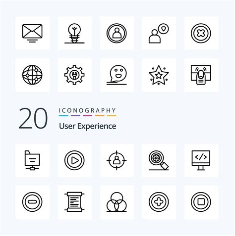 User Experience Line Icon Pack Like Gear Research Target Vector Art At Vecteezy