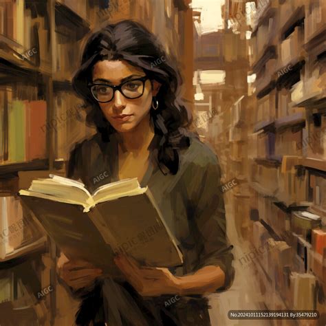 Ai创作图图书馆儿插 手绘知识女性 写实人物插画 图书馆插画 女孩读书手绘 知性读书女人女性 图书馆水彩 阅读插画插图 数字肖像插画 认真看书的女孩 读书的少女 知性读书女人女性图案 才女看书