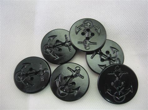 Anchor Button Black Anchor Button 1 1 4 32mm In