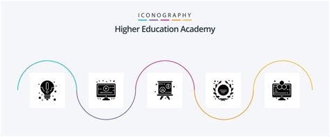 Academy Glyph 5 Icon Pack Including Study Computer Lecture Analytics