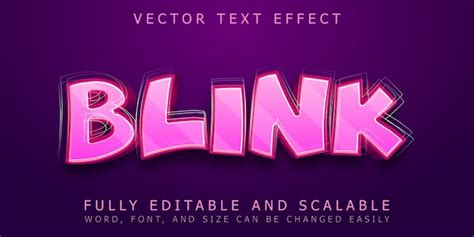 Premium Vector Editable Vector Text Effect Blink Theme