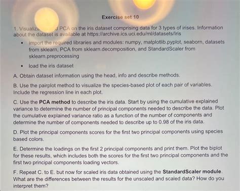 Solved 1 Visualizb Pca On The Iris Dataset Comprising