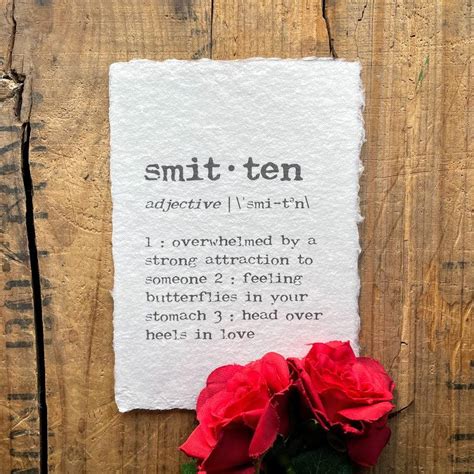 Smitten Definition Print In Typewriter Font On Handmade Paper Alison