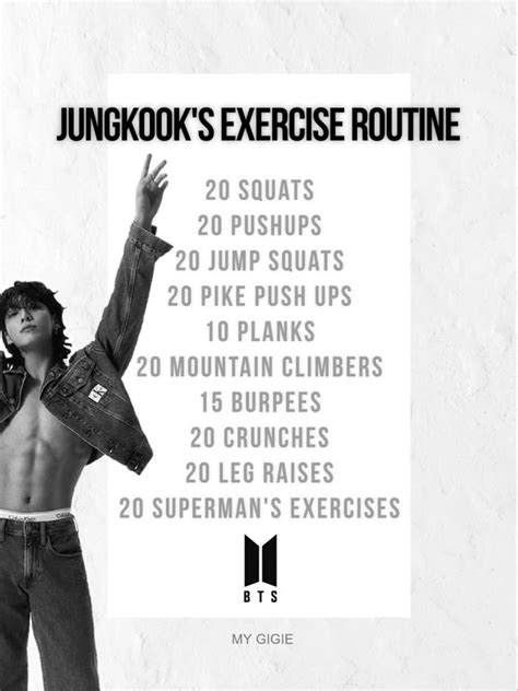 Jungkooks Workout Routine Workout Routine Workout Routines For