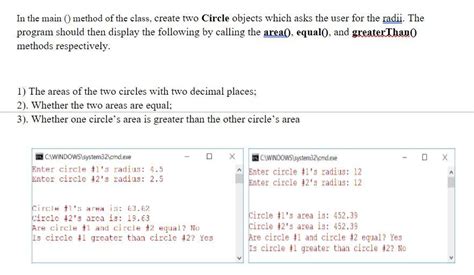 Solved Write A Circle Class That Has The Following Field Chegg