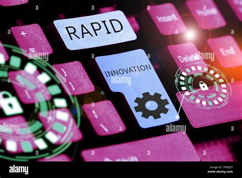 Sign Displaying Rapid Innovation Business Concept Characteristic Of A