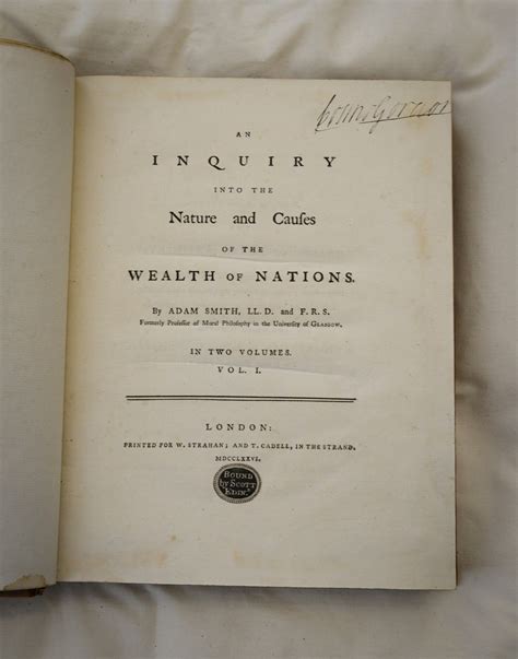 Adam Smiths Wealth Of Nations National Library Of Scotland Newsroom