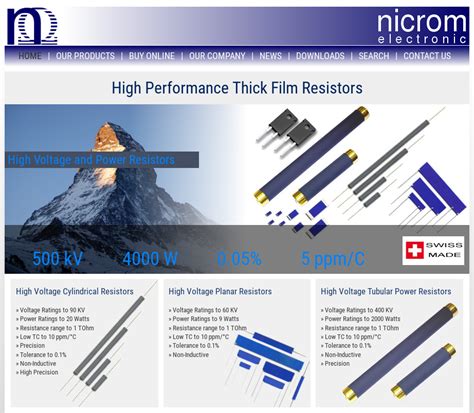 High Voltage Resistors High Voltage Resistors High Voltage Dividers