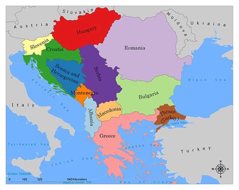 Physical Map Of Europe Balkan Peninsula