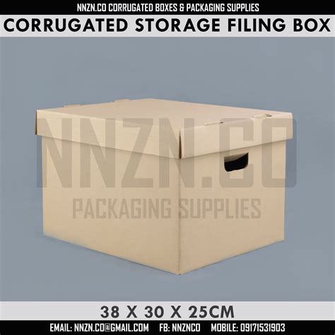 Nnzn Corrugated Filing Box Storage Container Office Filing Box File Box Legal Size 38x30x25cm