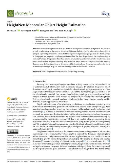 Pdf Heightnet Monocular Object Height Estimation Pdf Heightnet Monocular Object Height Estimation
