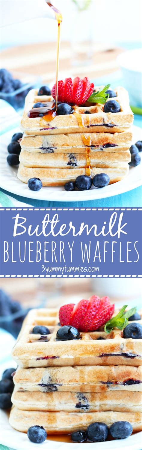 Buttermilk Blueberry Waffles 3 Yummy Tummies