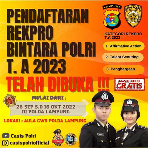 Polri Buka Penerimaan Bintara Jalur Rekpro Sebanyak 1300 Orang Berikut