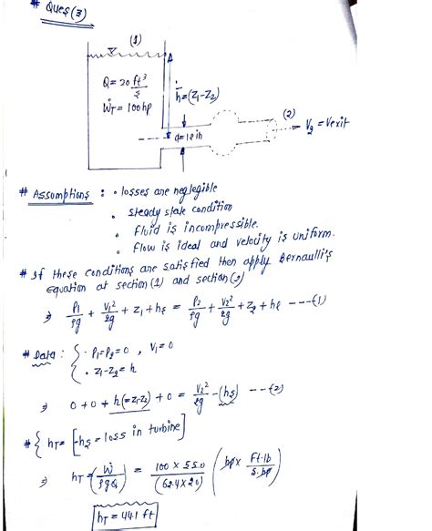 Solved Fig 23 The Turbine Shown In Fig 3 Develops 100 Hp When The
