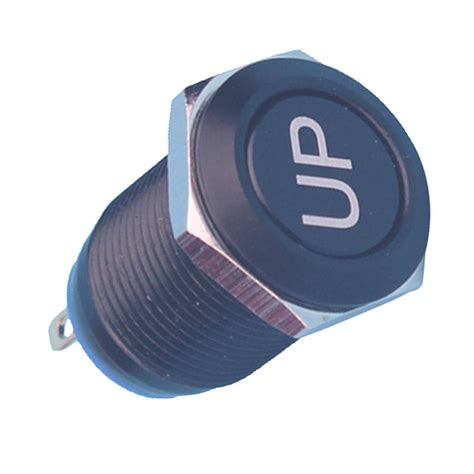 Womble Up 12mm 250v 3a Resetable Push Button Power Switch Flat Black Electronics