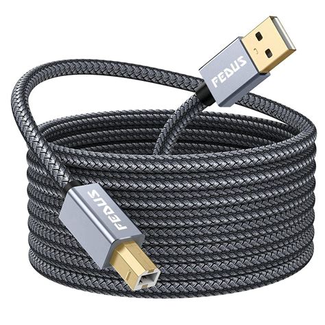 Fedus 3 Meter Usb Printer Cable Nylon Braided Gold Plated Usb A To