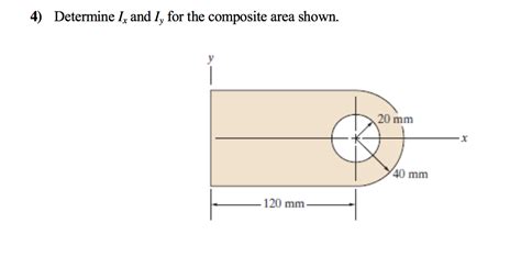 Solved 4 Determine And Iy For The Composite Area Shown