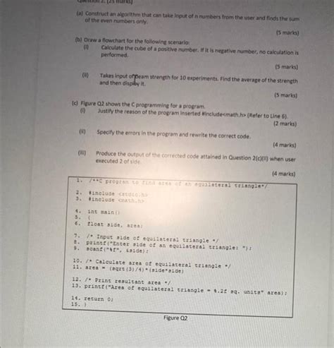Solved Marks A Construct An Algorithm That Can Take Input Of N Numbers 1 Answer