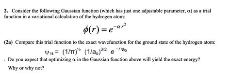 Solved 2 Consider The Following Gaussian Function Which