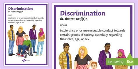Discrimination Definition A4 Display Poster Teacher Made