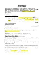 6348997 2101728159 BasicEconometrics 2 Docx Basic Econometrics