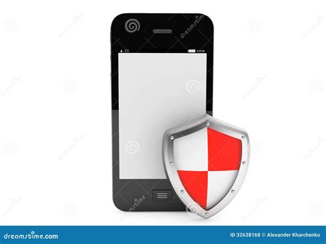 Mobile Phone With Protective Shield Stock Illustration Illustration Of Identity Private