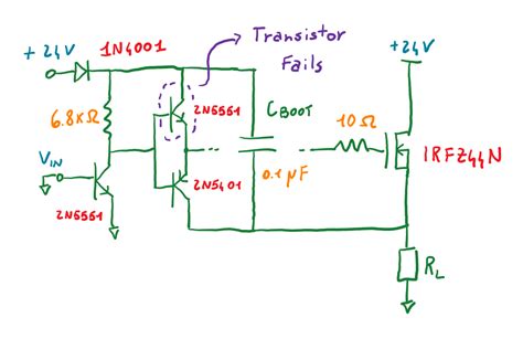 Switches Why Is This Transistor In My Bootstrap Driver Failing