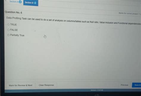 question no 6 marks for correct answer 1 data profiling task can be used to do a set of analysis