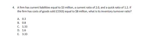 Solved A Firm Has Current Liabilities Equal To Chegg