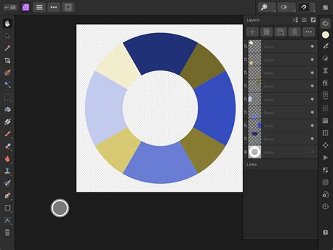Slicing Torus Into Segment Shapes With Affinity Designer Affinity On