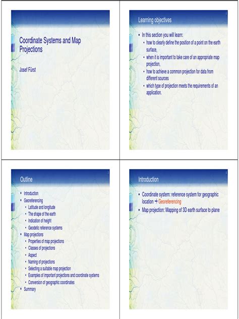 Coordinate Systems And Map Projections Learning Objectives Pdf