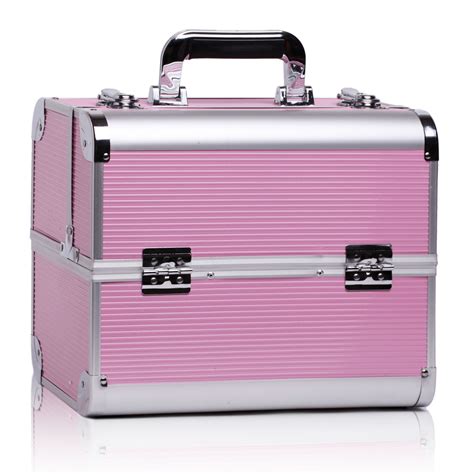 Pro Aluminum Makeup Train Case Jewelry Cosmetic Organizer Travel Box