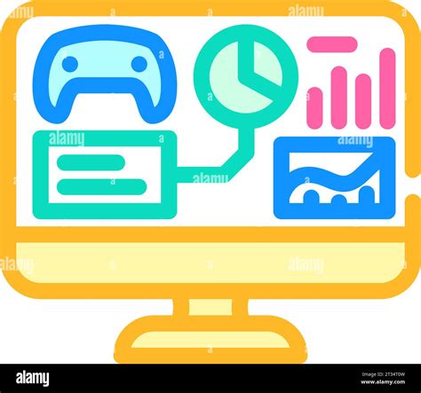 Analytics Game Development Color Icon Vector Illustration Stock Vector