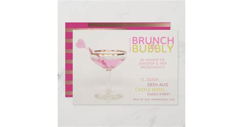 Brunch Bubbly Bridesmaids Luncheon Brunch Cocktail Invitation Zazzle