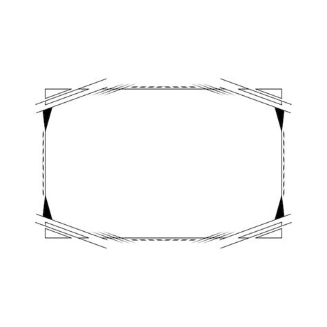 Premium Vector Abstract Black Simple Line Rectangular Frame Doodle