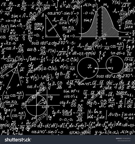 Math Endless Vector Texture Handwritten Mathematical Stock Vector Royalty Free 1019422810