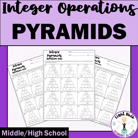 Integer Operations Pyramid Activities Light Bulb Moments In Math