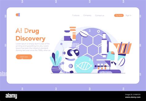 Healthtech Concept Innovative Ai Drug Discovery Process With Robot