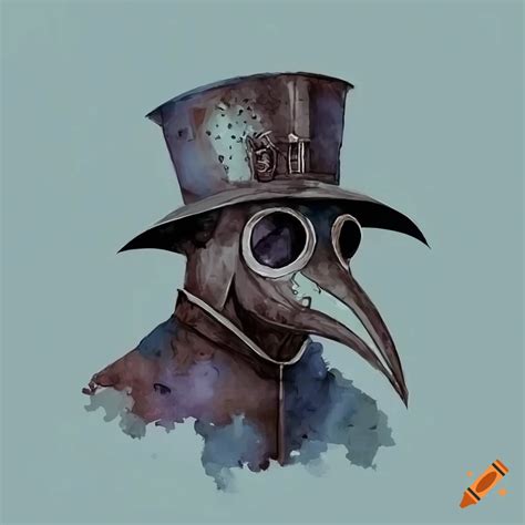 Eerie Plague Doctor In Medieval Armor With A Sword By Thomas Kinkade On