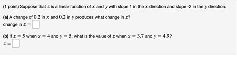 Solved Point Suppose That Z Is A Linear Function Of X Chegg