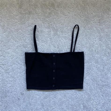 Brandy Melville Cropped Black Tank With Depop